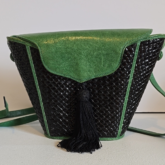 Susan Gail | Bags | Vintage Susan Gail Made In Italy Green And Black ...
